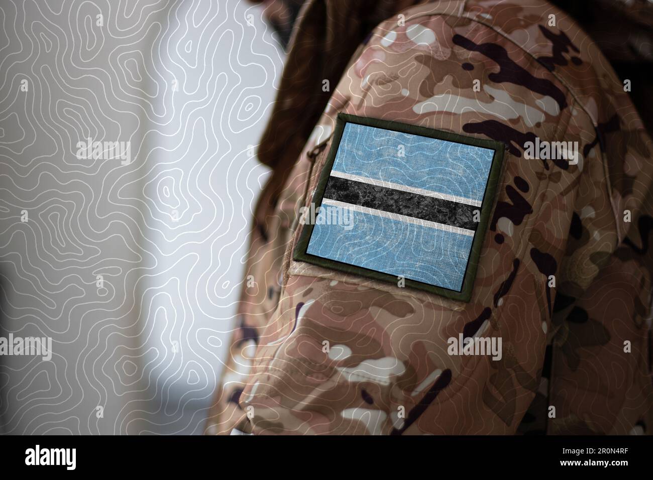 Botswana Soldier. Soldier with flag Botswana, Botswana flag on a ...