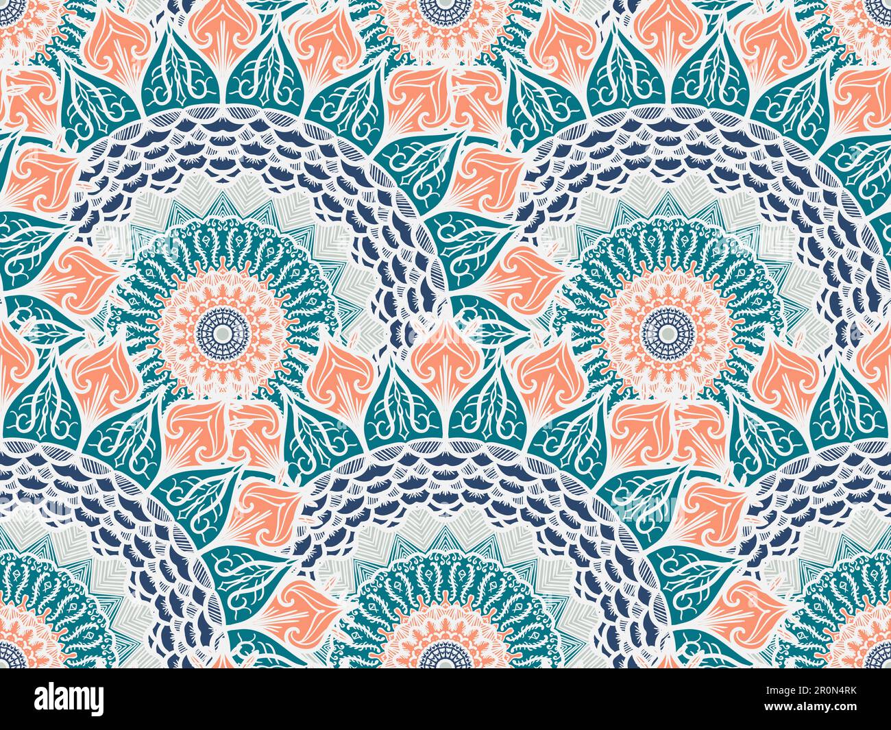 Hand drawn Mandala Seamless Pattern. Arabic, indian, turkish and ...