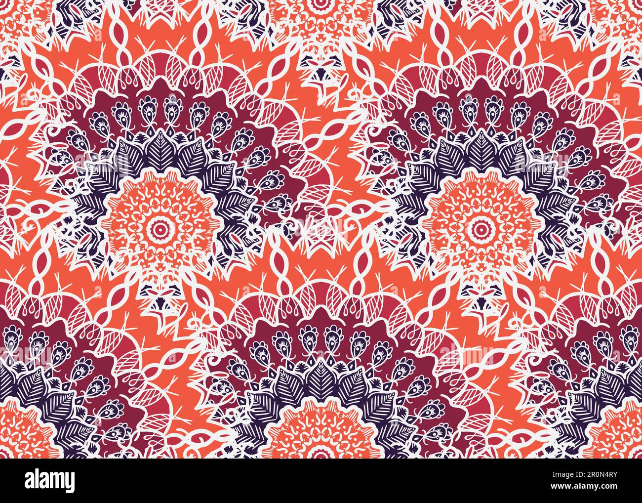 Hand drawn Mandala Seamless Pattern. Arabic, indian, turkish and ...