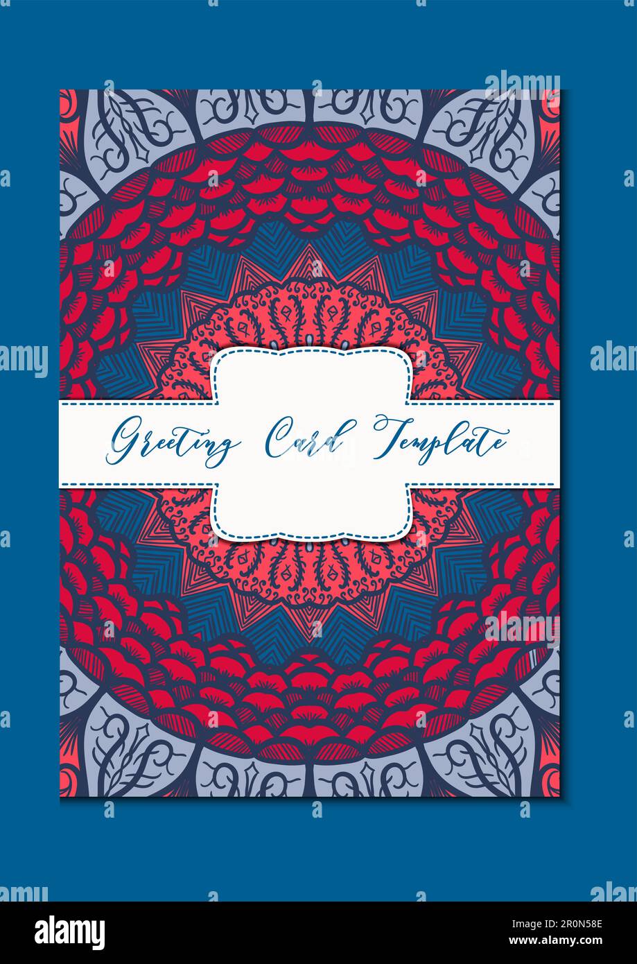 Mandala vintage template card in arabic and indian, islam and ottoman ...