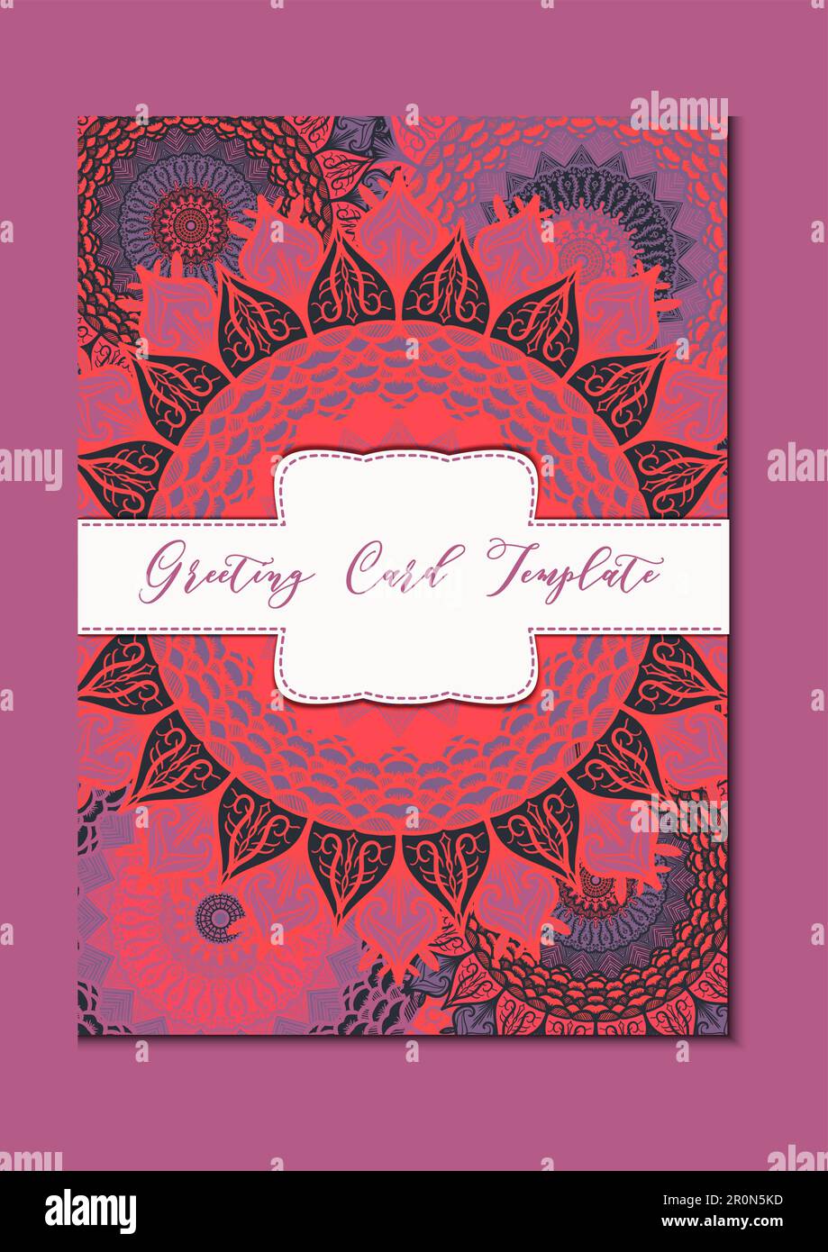 Mandala vintage template card in arabic and indian, islam and ottoman ...