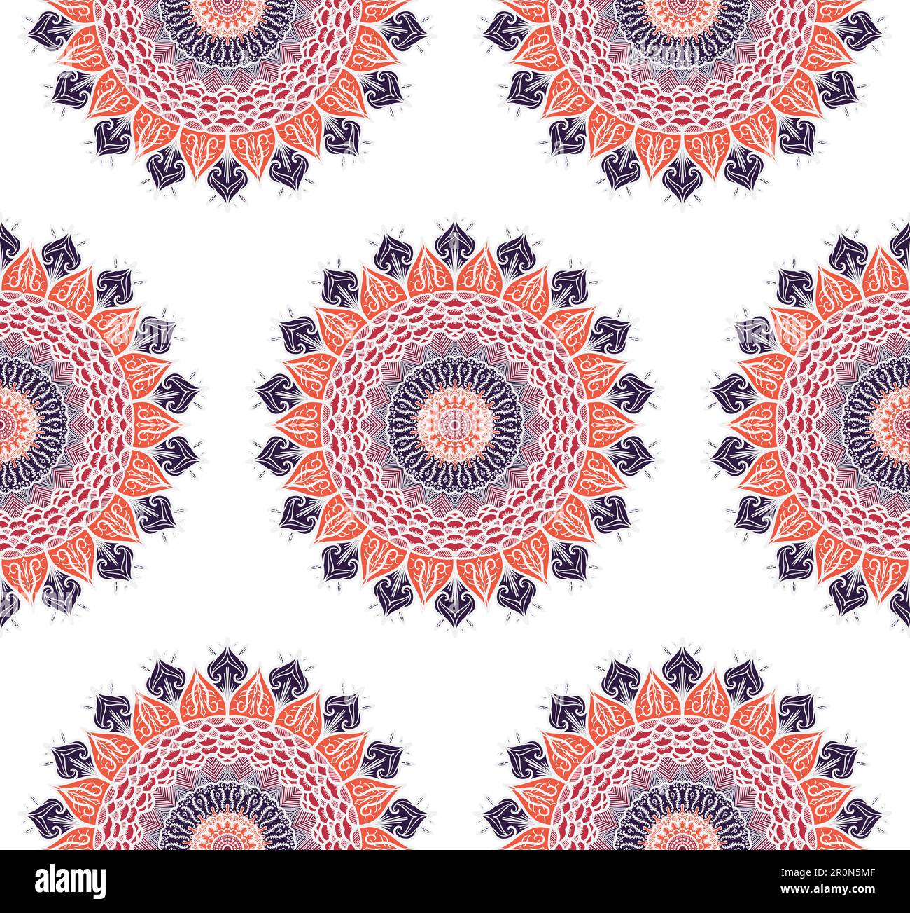 Hand drawn Mandala Seamless Pattern. Arabic, indian, turkish and ...