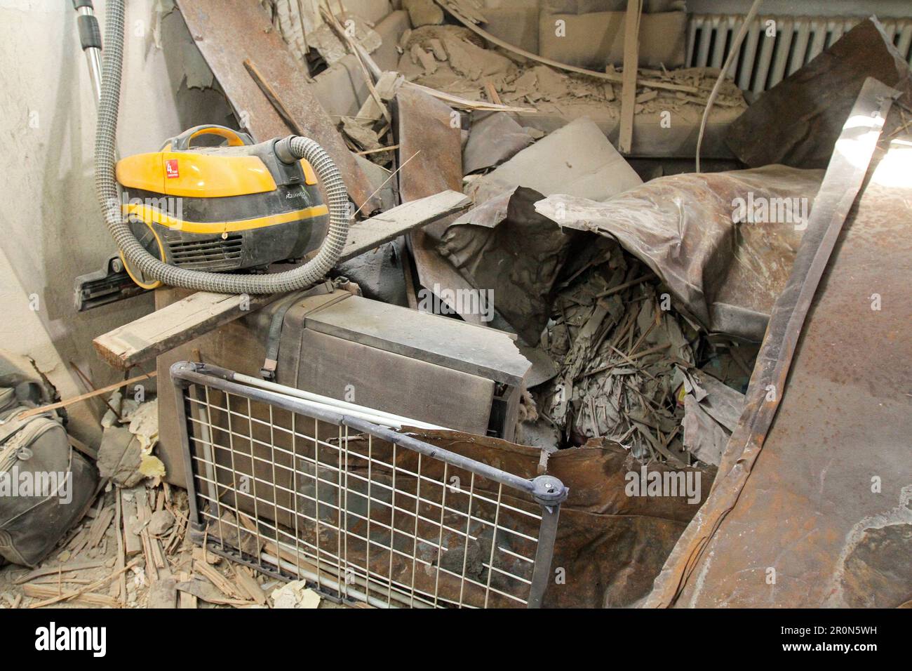 DNIPRO, UKRAINE - MAY 9, 2023 - The interior of an apartment affected ...