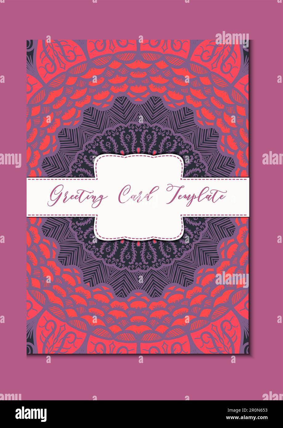 Mandala vintage template card in arabic and indian, islam and ottoman ...