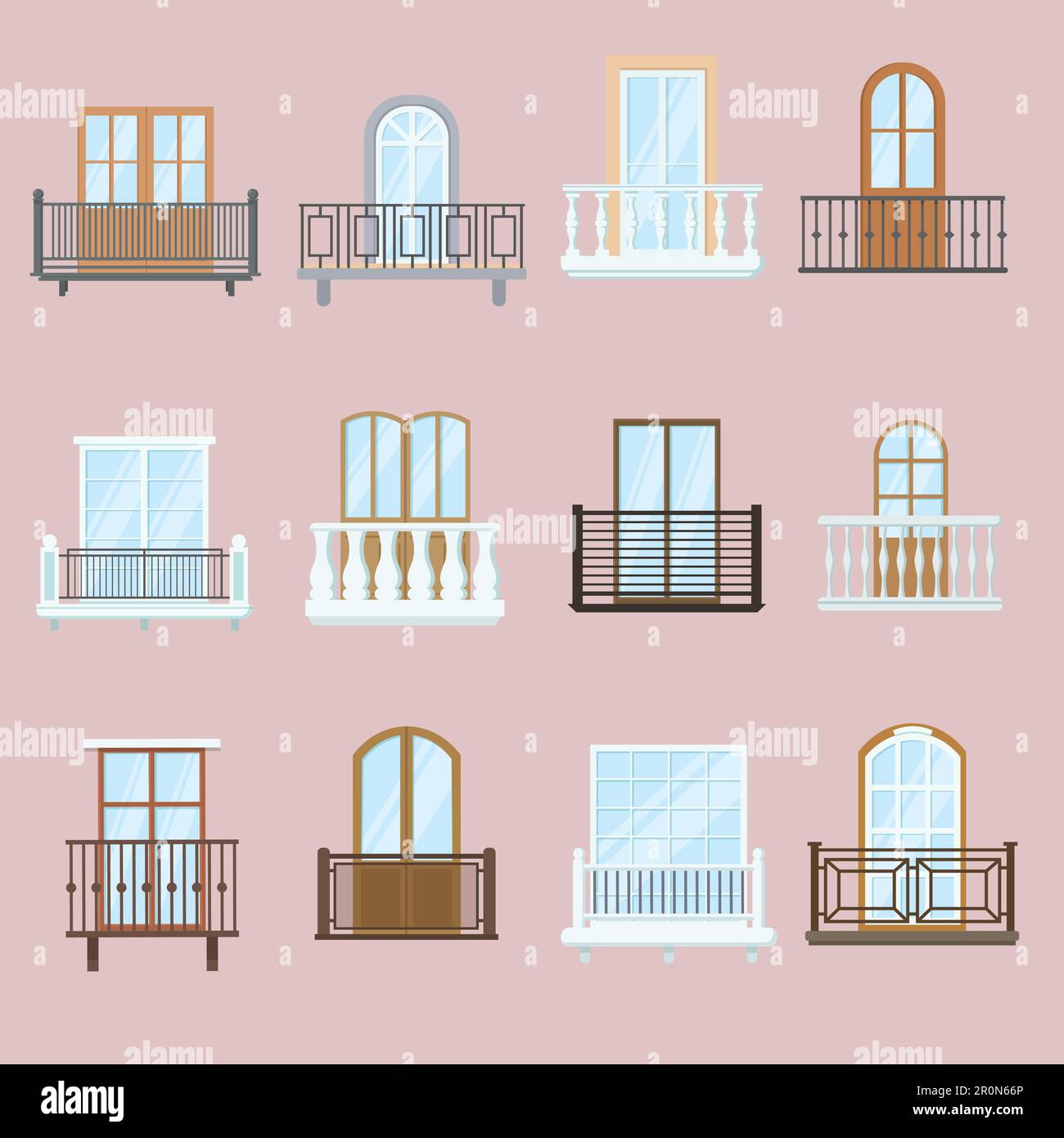 Modern design balconies Stock Vector Images - Alamy