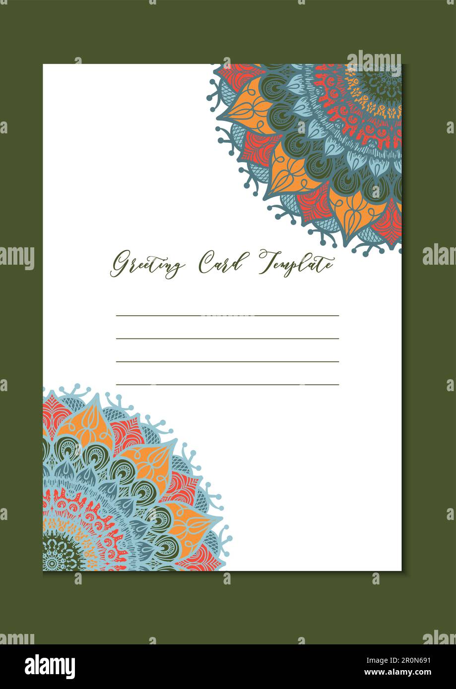 Mandala vintage template card in arabic and indian, islam and ottoman ...