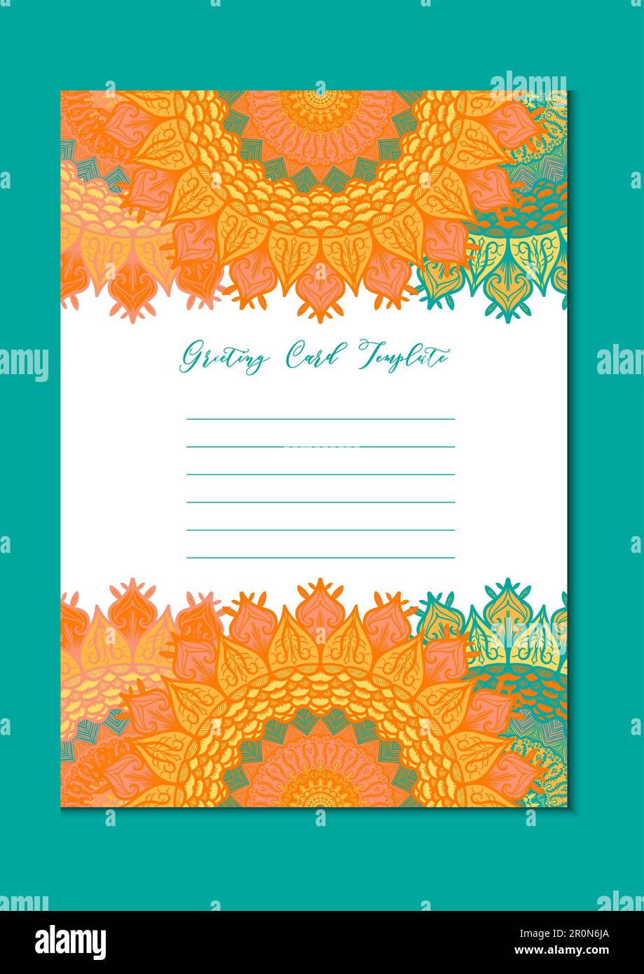 Mandala vintage template card in arabic and indian, islam and ottoman ...