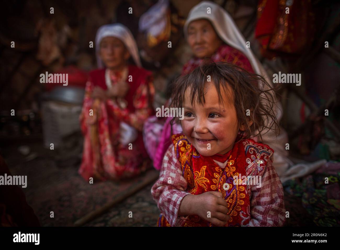 Kyrgyz girl in yurt, Afghanistan, Asia Stock Photo - Alamy