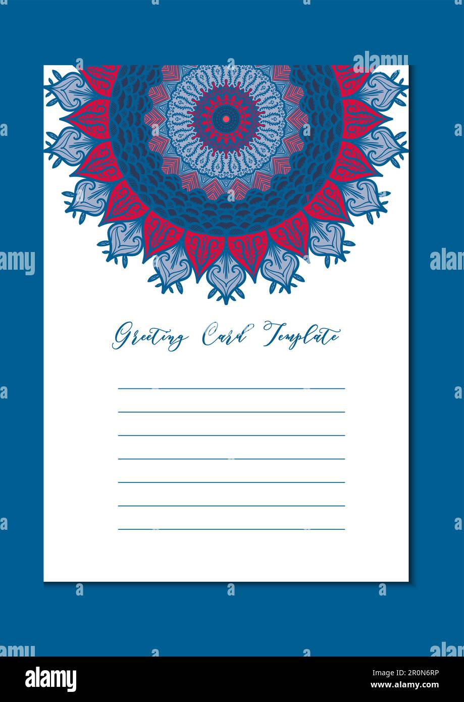 Mandala vintage template card in arabic and indian, islam and ottoman ...