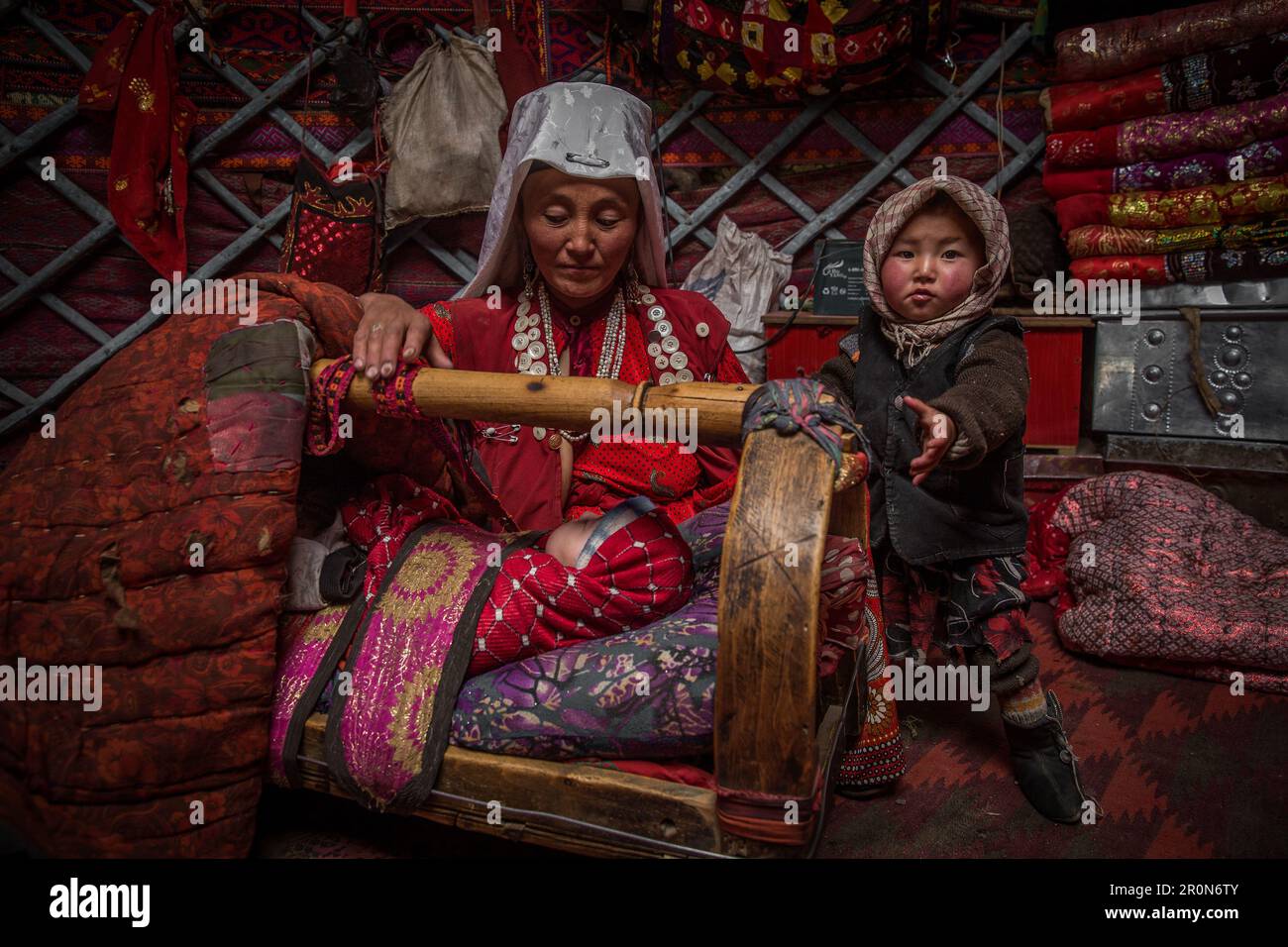 Kyrgyzstan with children in yurt, Afghanistan, Asia Stock Photo - Alamy