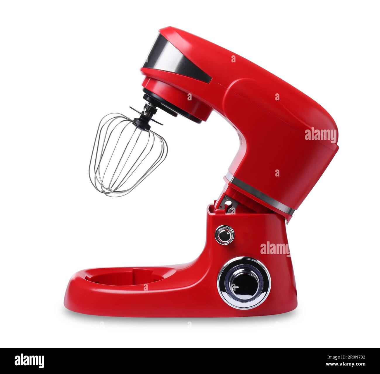 Modern red stand mixer isolated on white Stock Photo - Alamy