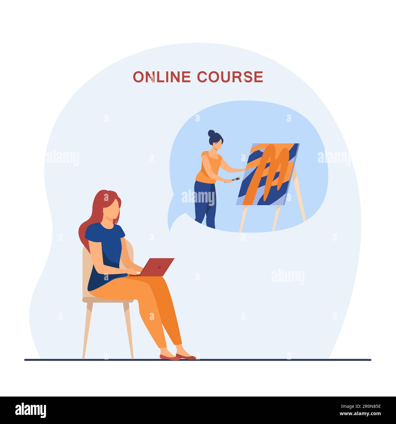 Online painting class Cut Out Stock Images & Pictures - Alamy