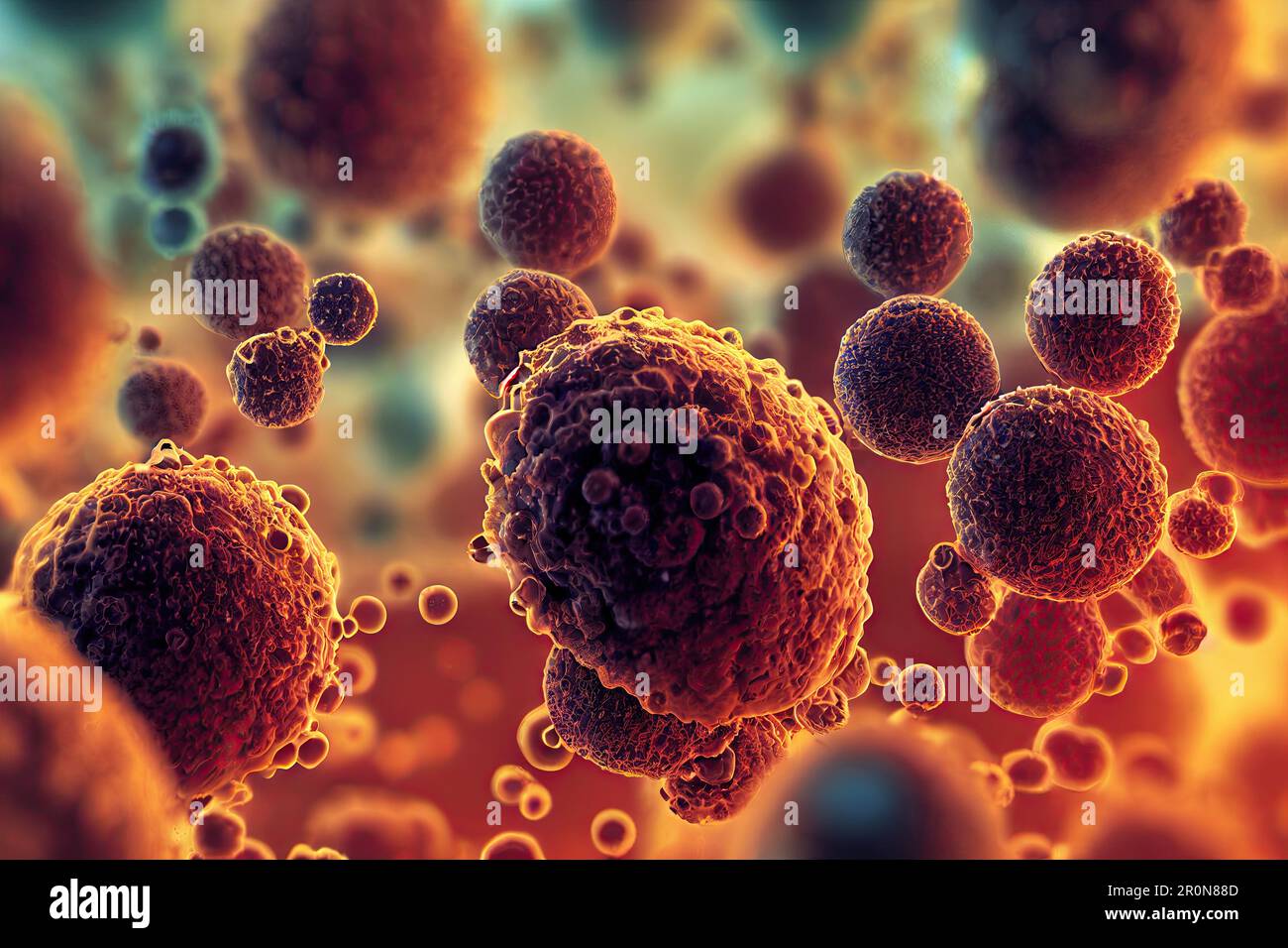 Red Coronavirus in the blood. Outbreak of COVID-19 pathogen can be ...