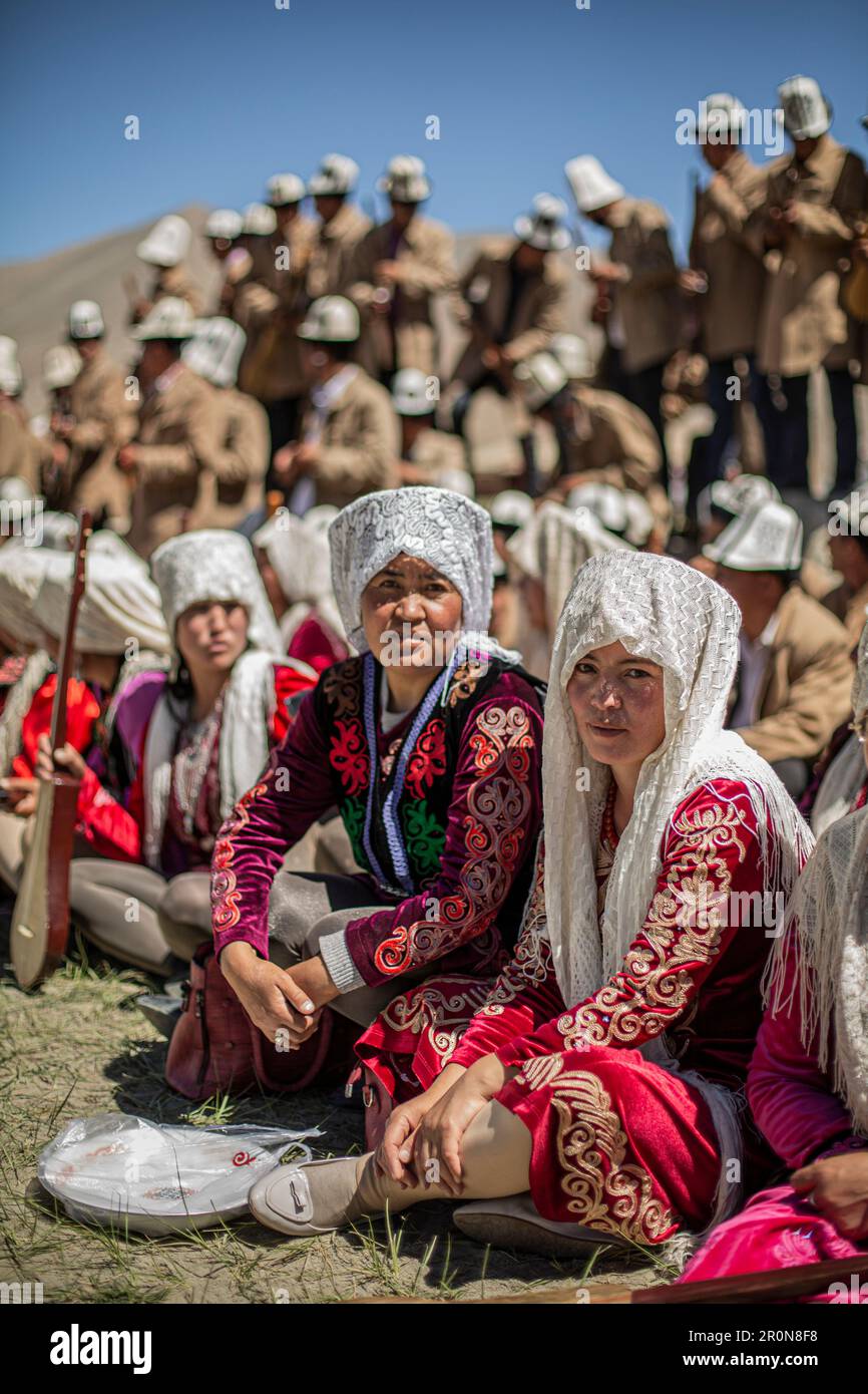 Kyrgyz women at Lake Karakol in Pamir, China, Asia Stock Photo - Alamy