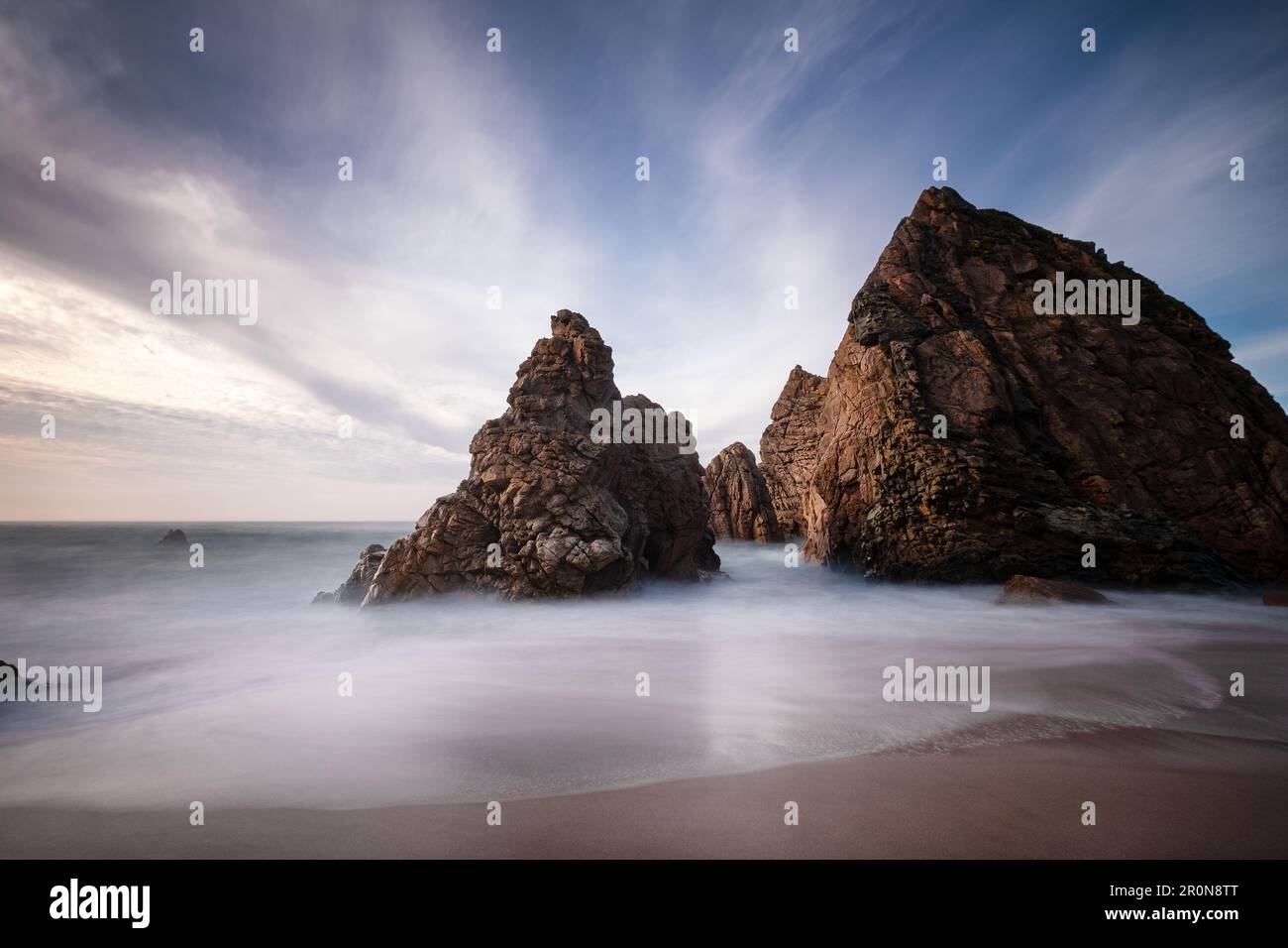 Rocks on the beach of Praia da Ursa, Colares, Sintra, Portugal Stock ...