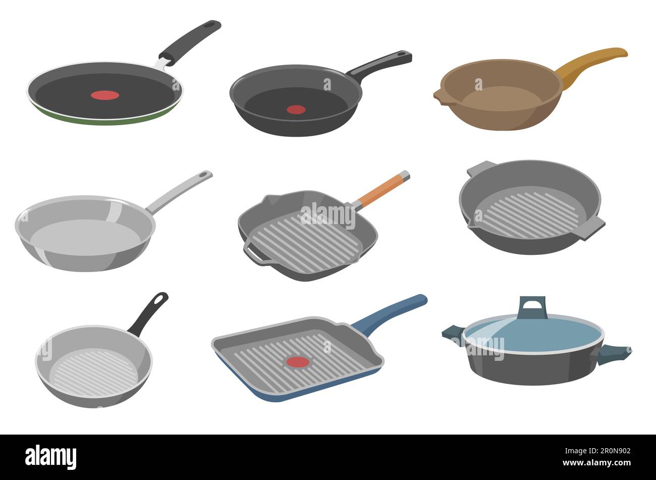 Frying pan vector illustrations set Stock Vector Image & Art - Alamy