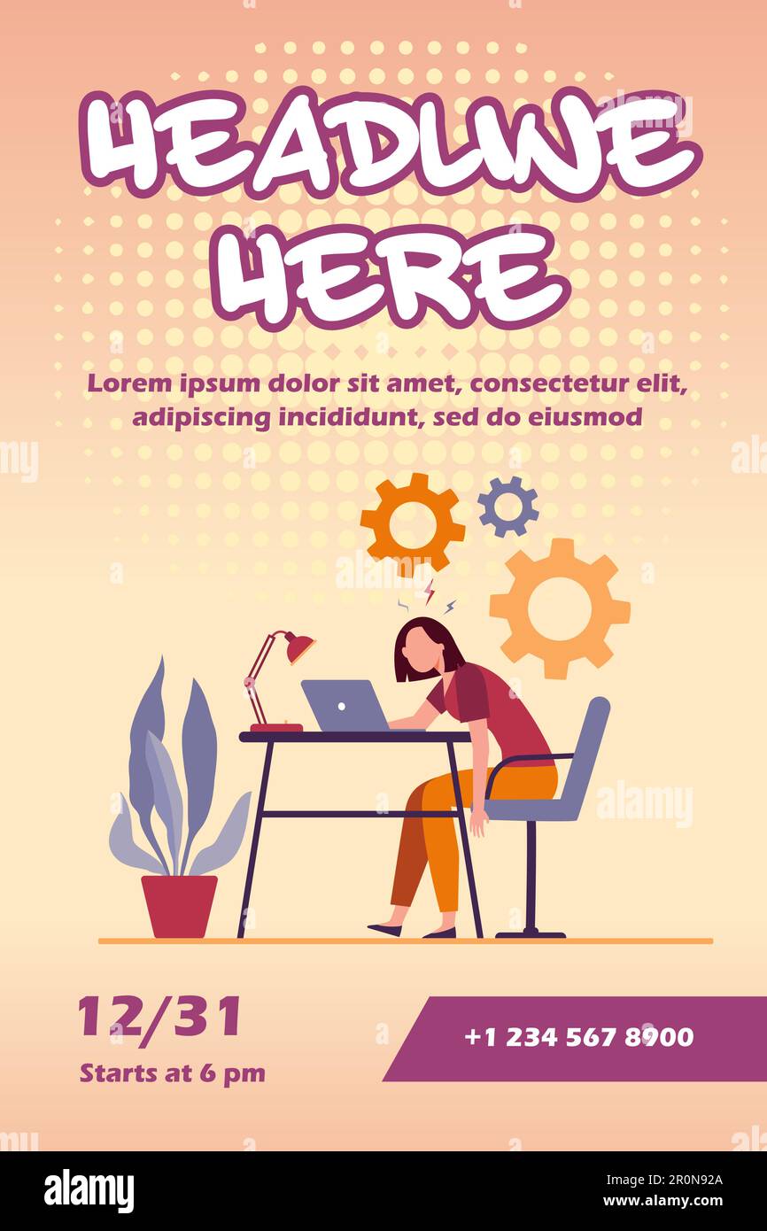 Tired bored exhausted female Stock Vector Images - Alamy