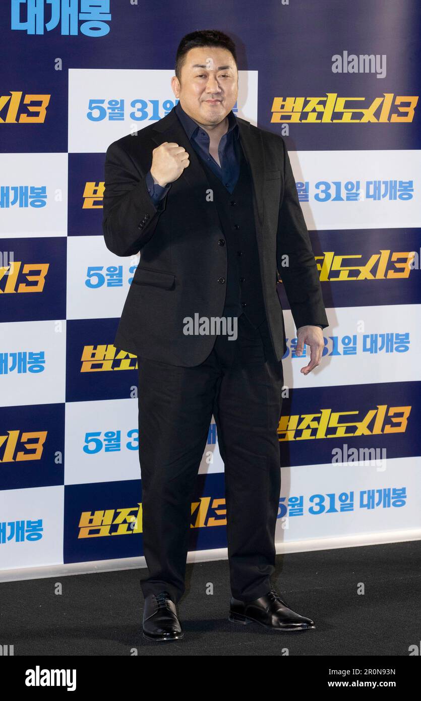 Seoul, South Korea. 9th May, 2023. South Korean actor Ma Dong-seok ...