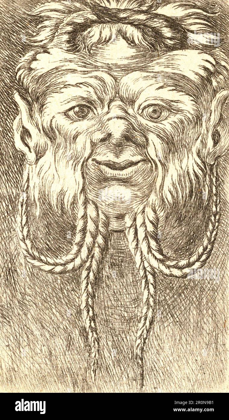 François Chauveau - Satyr Mask with Overlapping Horns and Four Braided ...