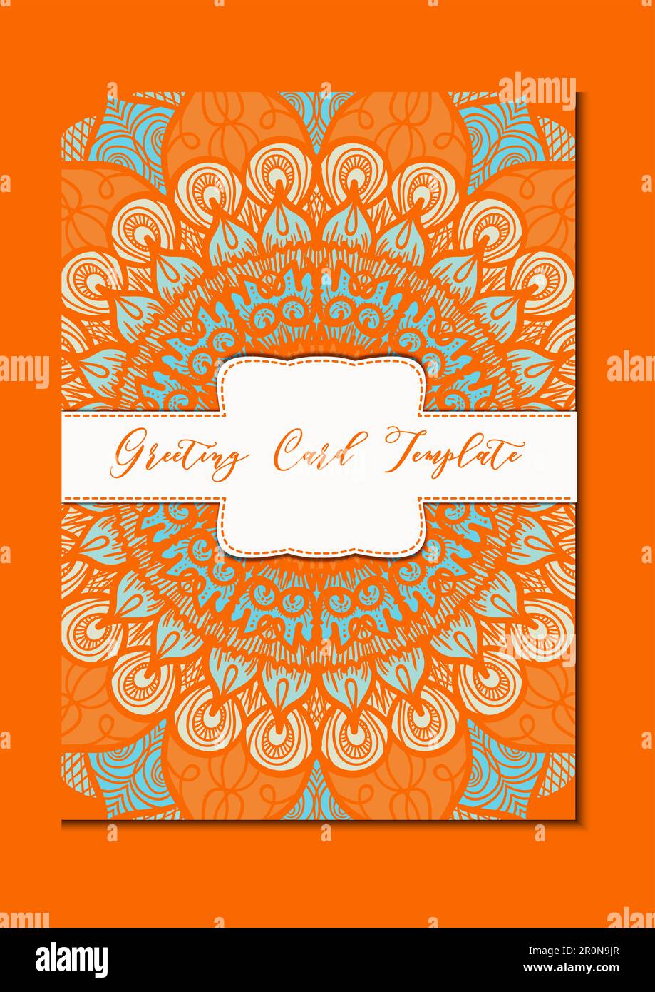 Mandala vintage template card in arabic and indian, islam and ottoman ...