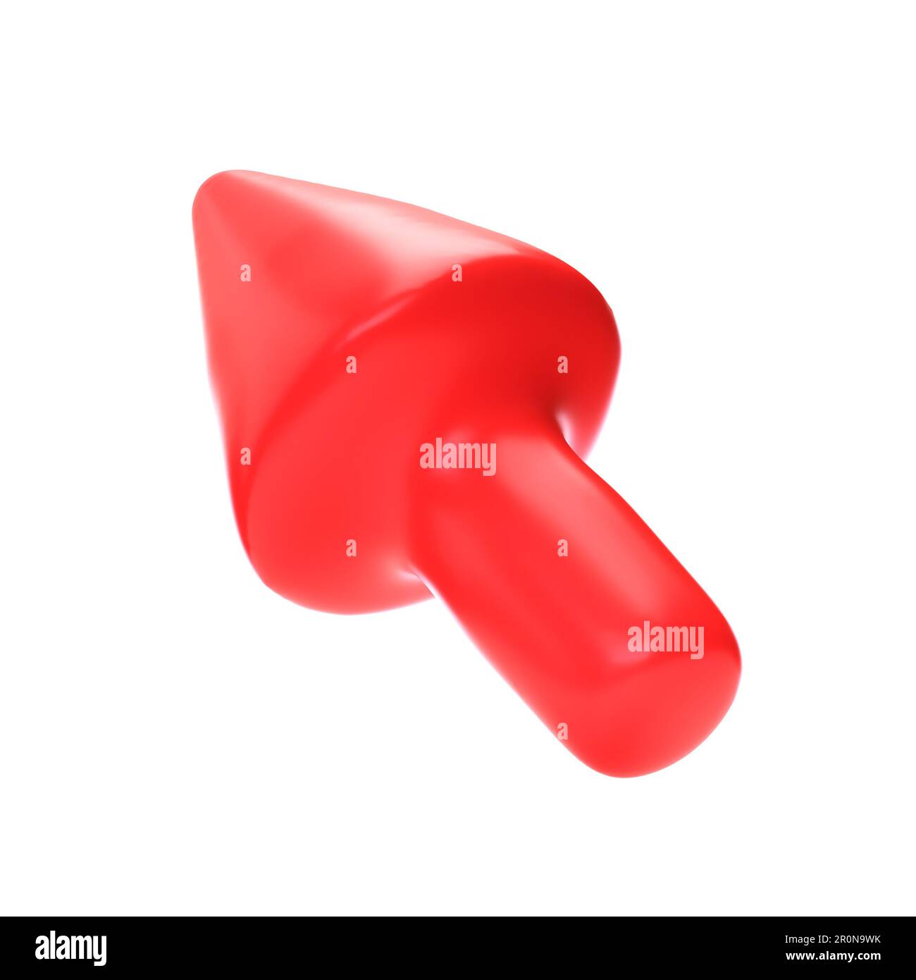 Red Arrow Pointing Left And Above Realistic 3d Design In Plastic Cartoon Style Icon Isolated