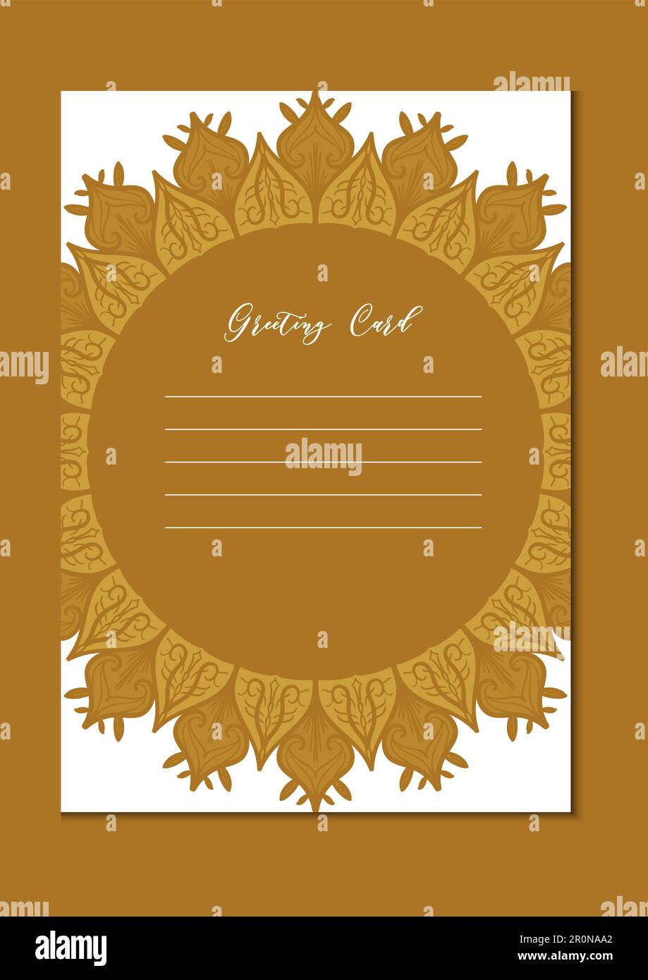 Mandala vintage template card in arabic and indian, islam and ottoman ...