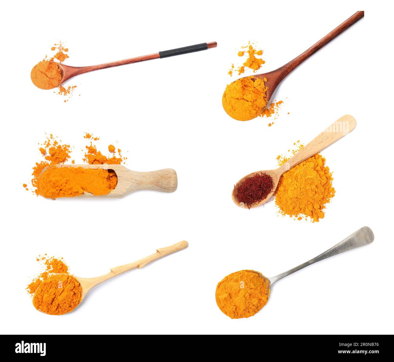Set saffron powder on Cut Out Stock Images & Pictures - Alamy