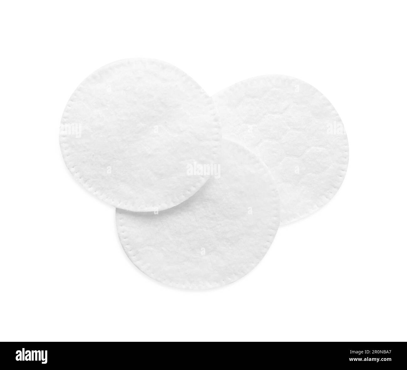 Clean cotton pads on white background, top view Stock Photo - Alamy