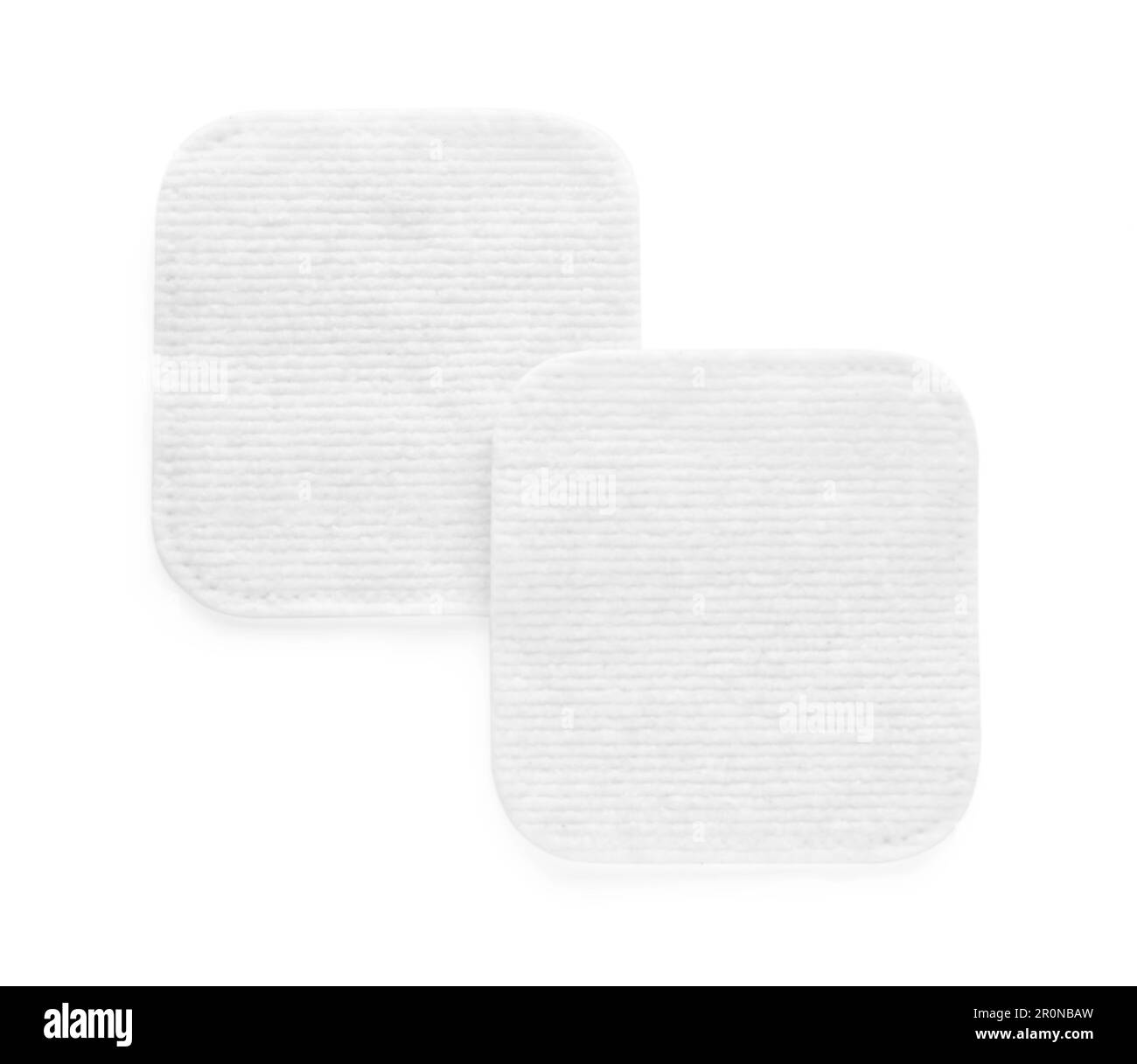 Soft clean cotton pads on white background, top view Stock Photo - Alamy