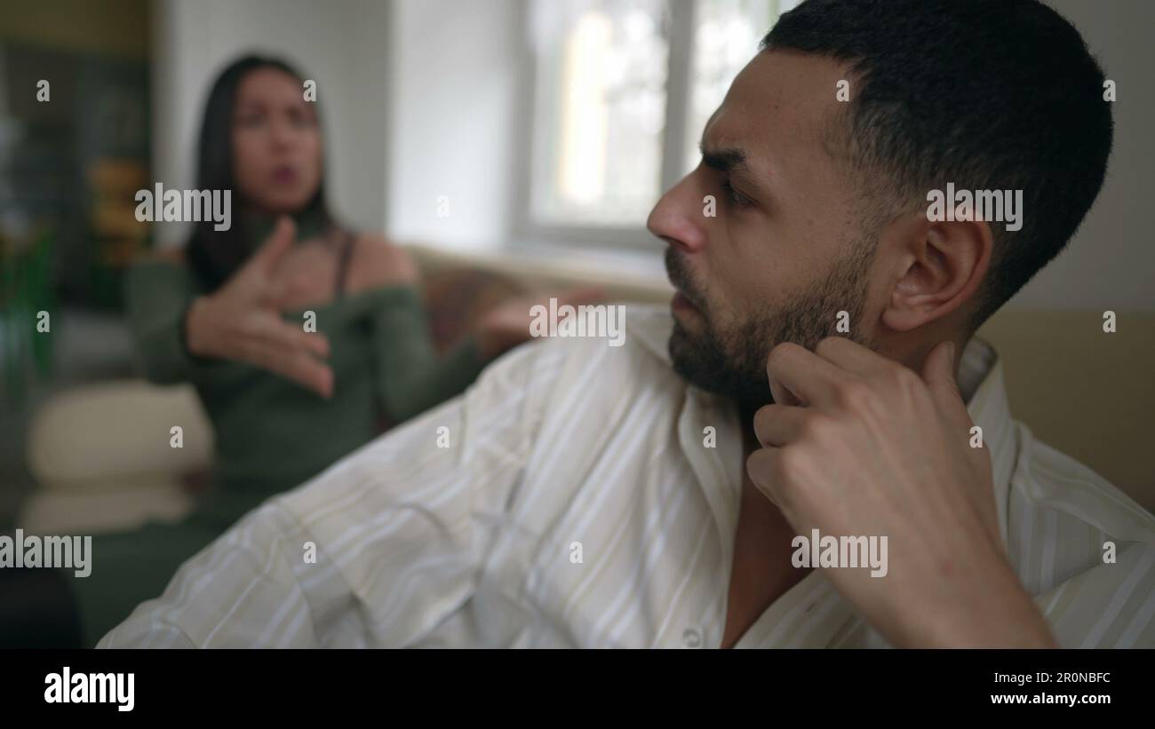 Relationship in crisis Young man and woman discussing and fighting with ...