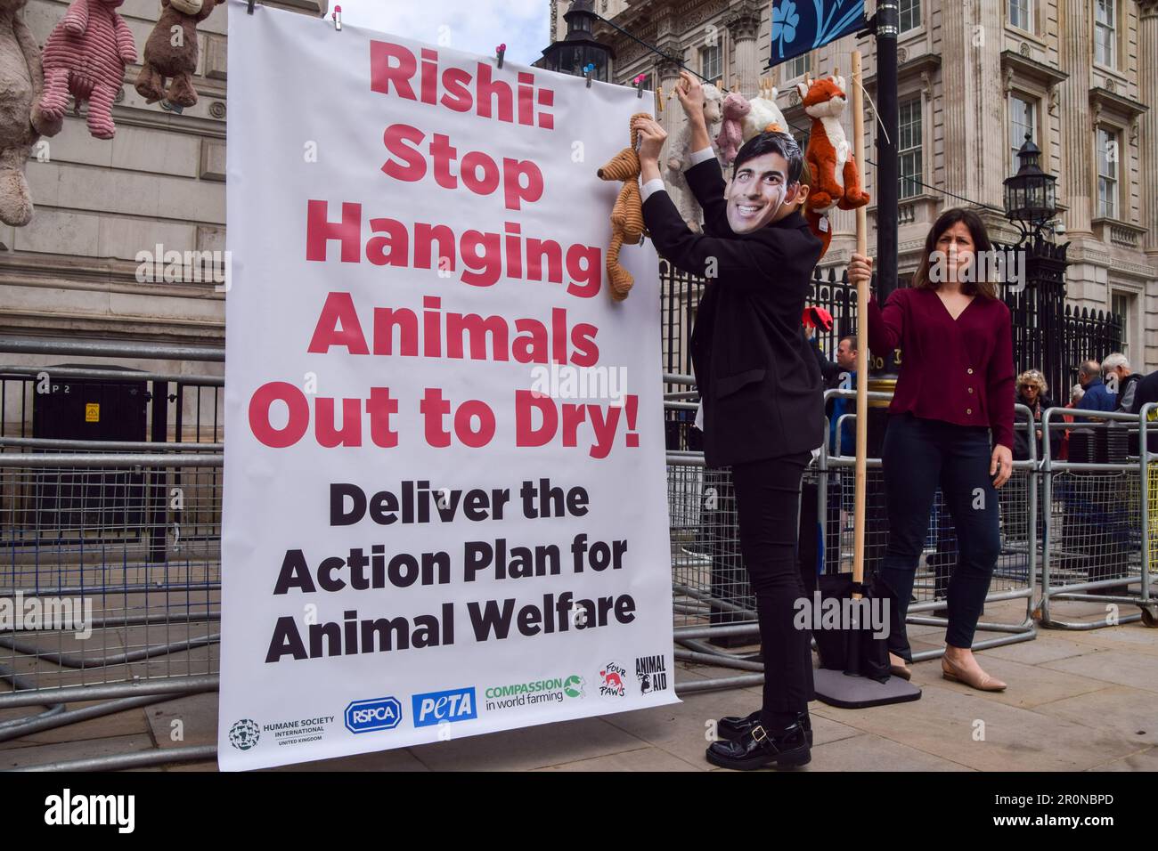 Peta activists with banner hi-res stock photography and images - Alamy