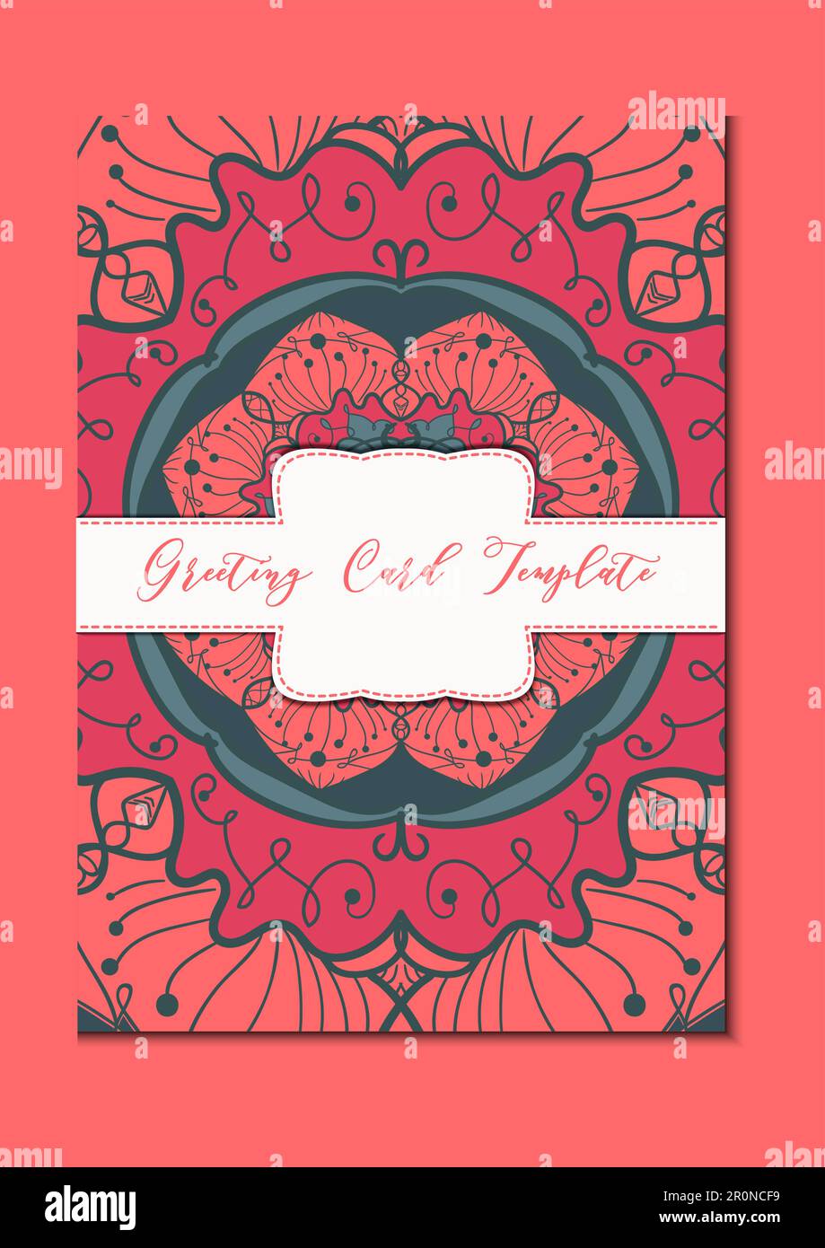 Mandala vintage template card in arabic and indian, islam and ottoman ...