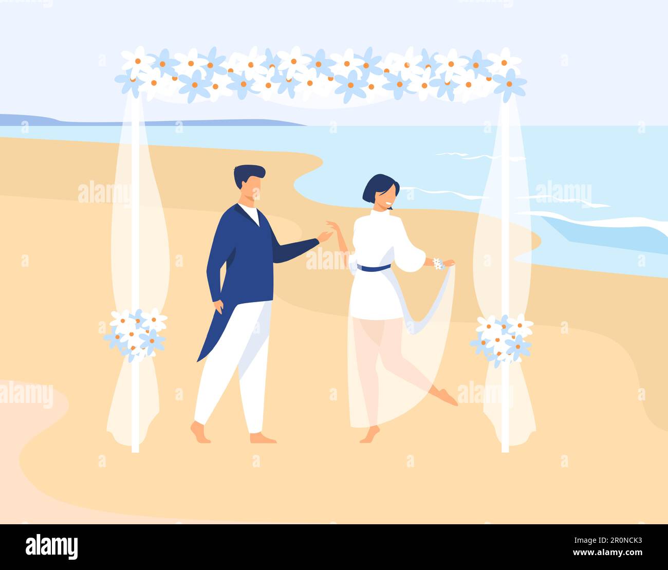 Cartoon couple getting married hi-res stock photography and images - Alamy