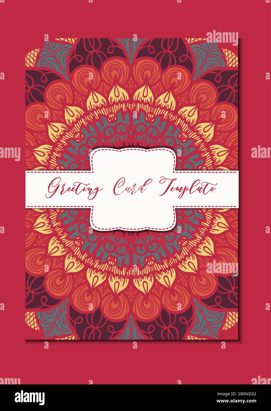 Mandala vintage template card in arabic and indian, islam and ottoman ...