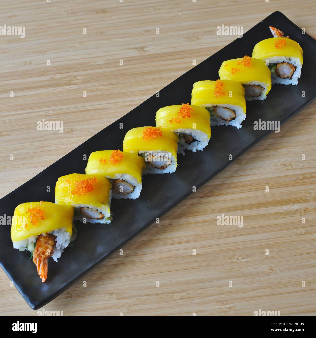Asian Japanese Food Sushi Mango Prawn roll Stock Photo - Alamy