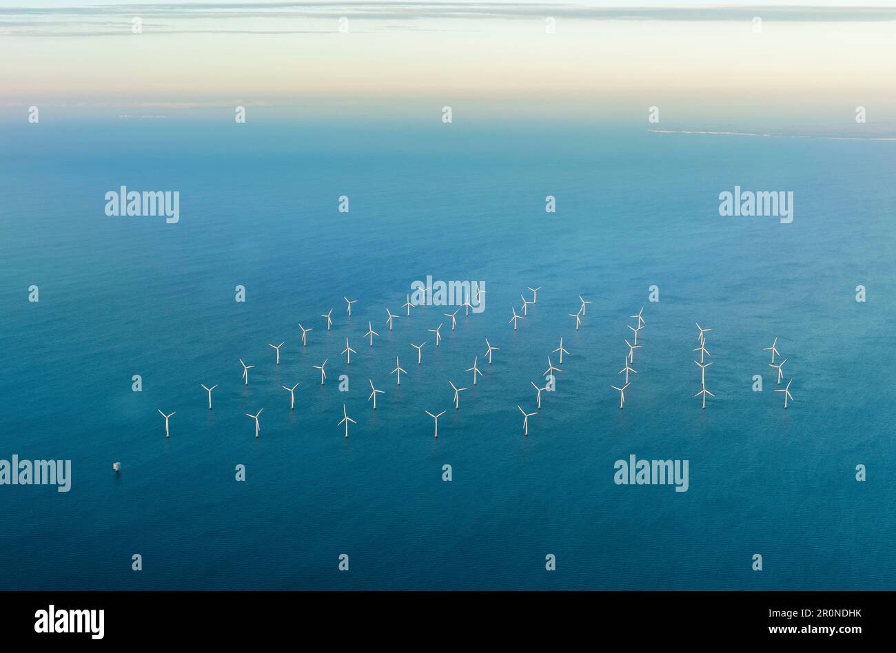 Wind turbines from the air, Baltic Sea, Denmark Stock Photo - Alamy