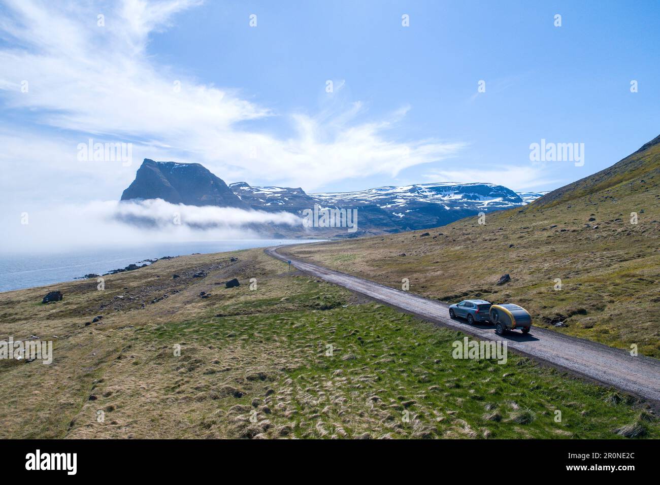 Once with Volvo and Minkcamper on the ring road around Iceland Stock ...
