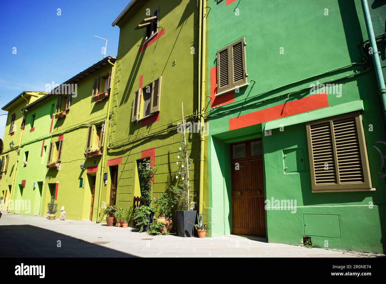 Photographic documentation of the colored houses in Ghizzano Pisa Italy ...