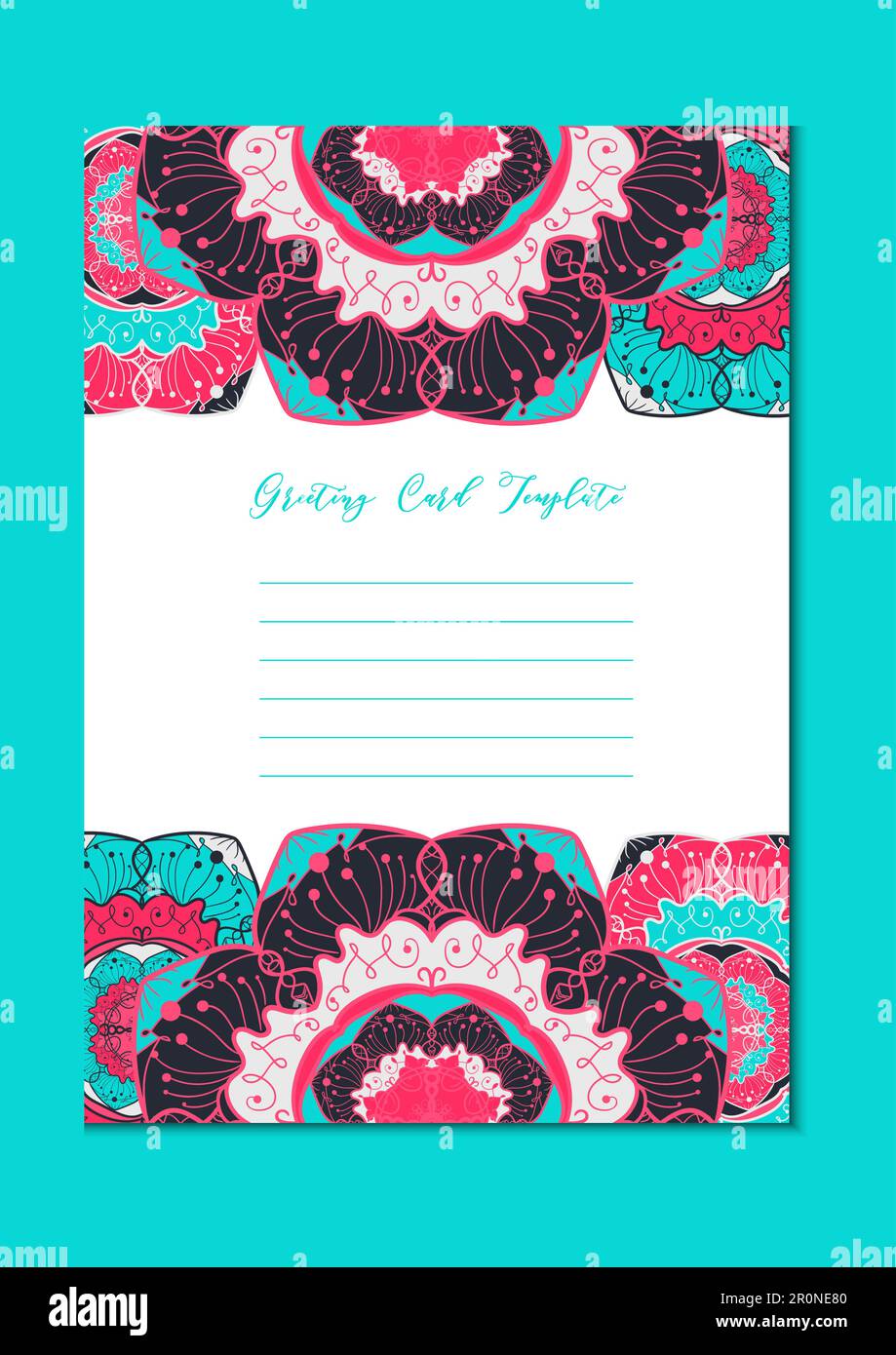 Mandala vintage template card in arabic and indian, islam and ottoman ...