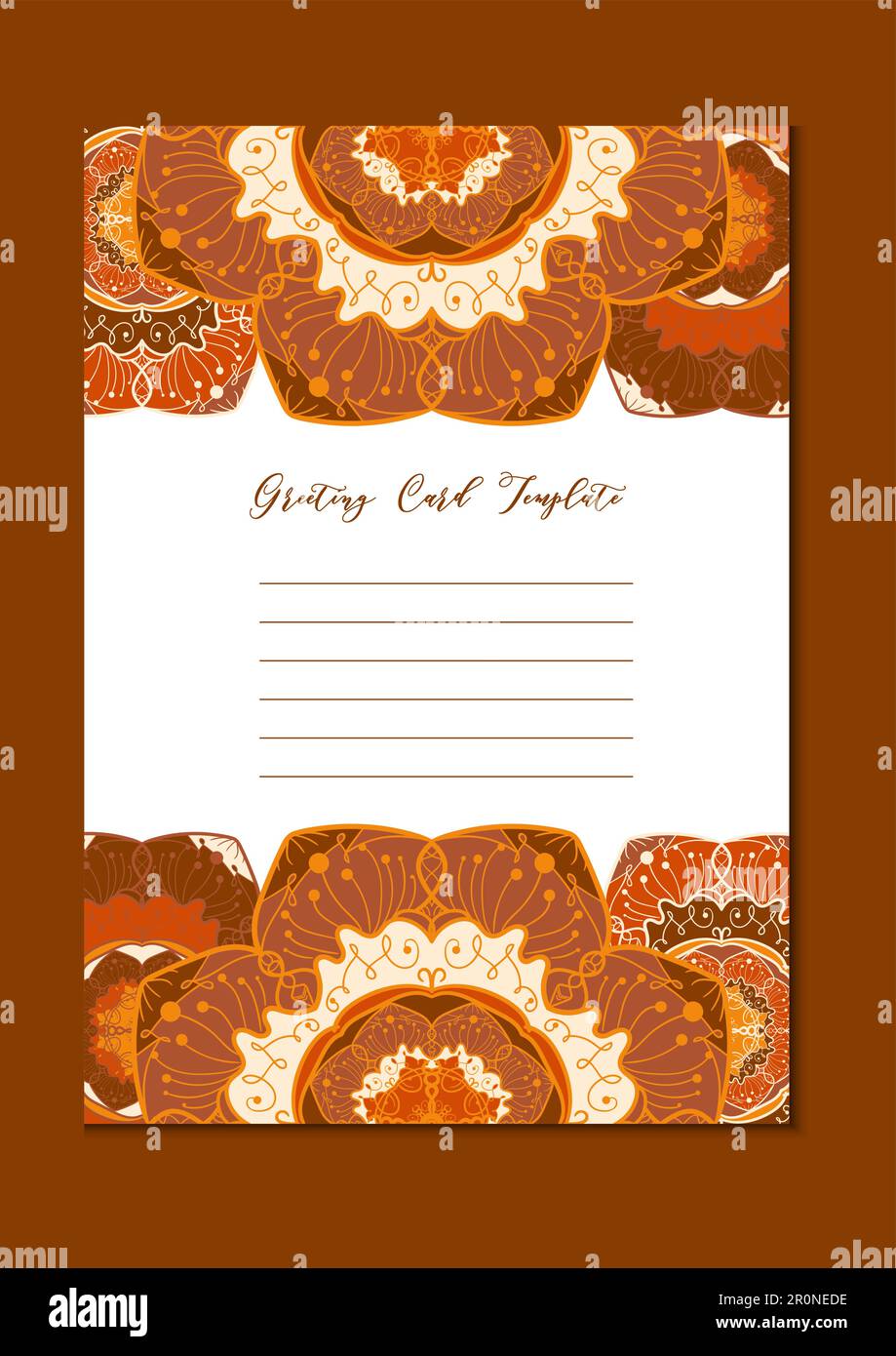 Mandala vintage template card in arabic and indian, islam and ottoman ...