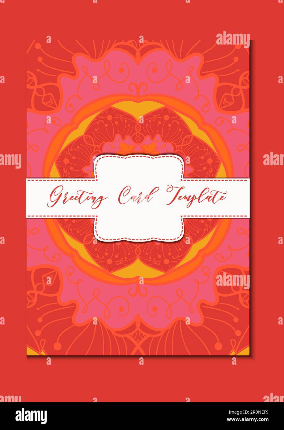 Mandala vintage template card in arabic and indian, islam and ottoman ...