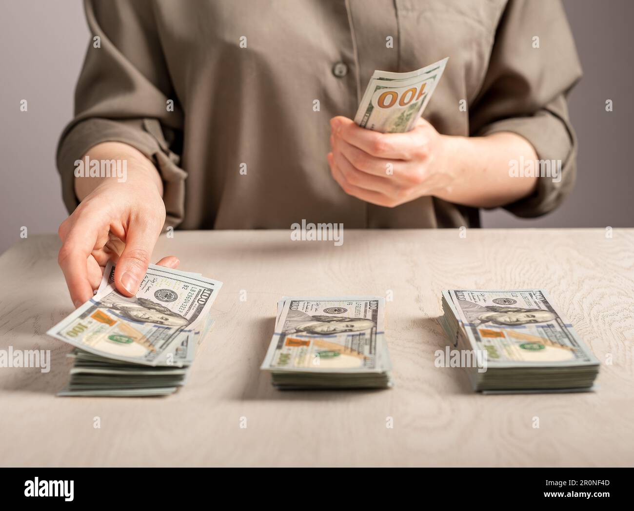 Financial literacy concept. Allocating savings, counting money, costs ...