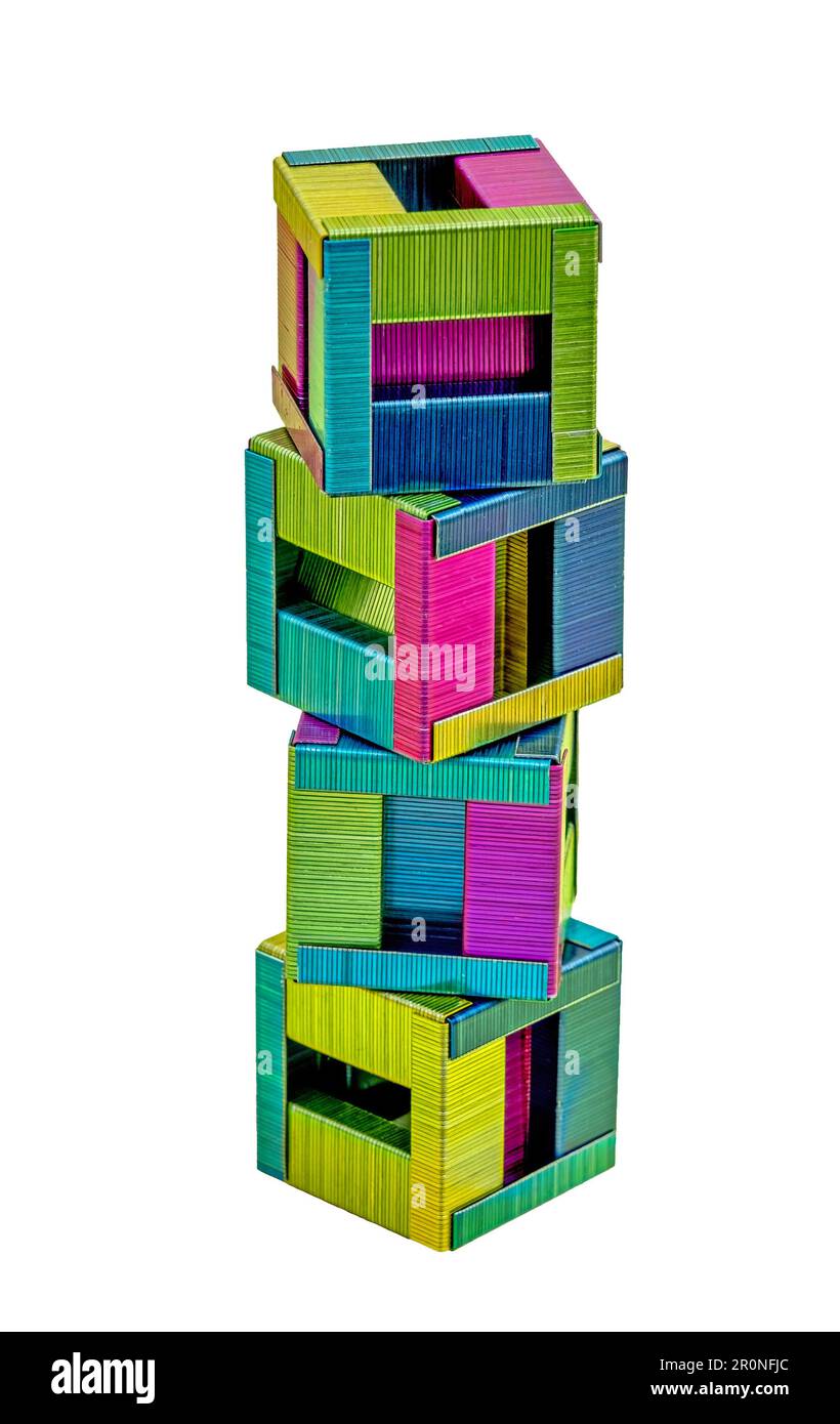 creativity to make staples in the form of a box on white background ...