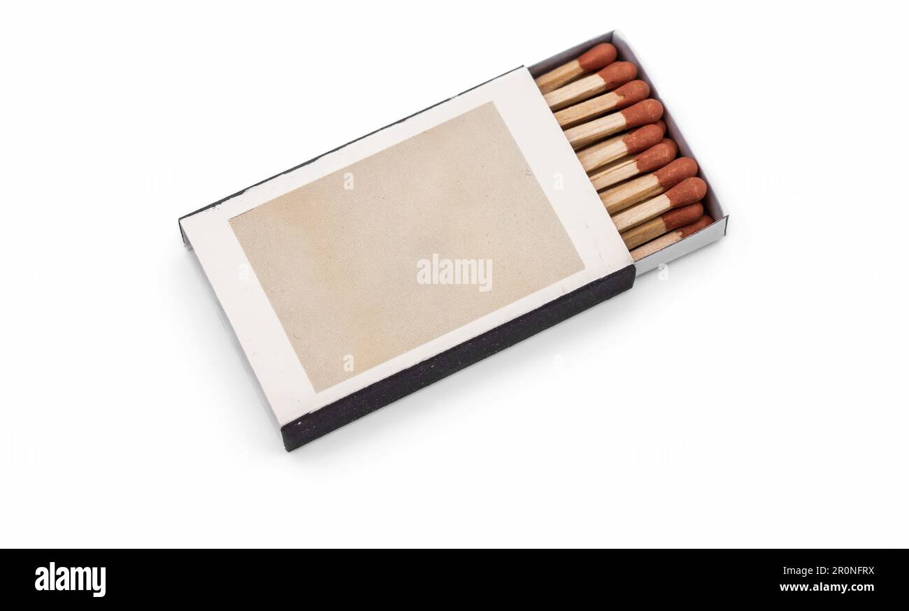 old matchbox on white background Stock Photo - Alamy