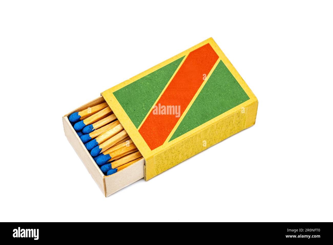 old yellow matchbox on white background Stock Photo - Alamy