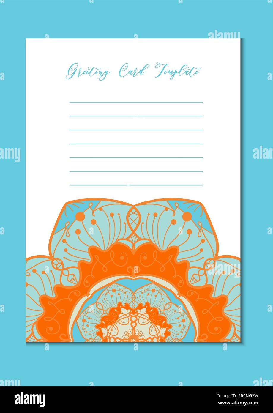 Mandala vintage template card in arabic and indian, islam and ottoman ...