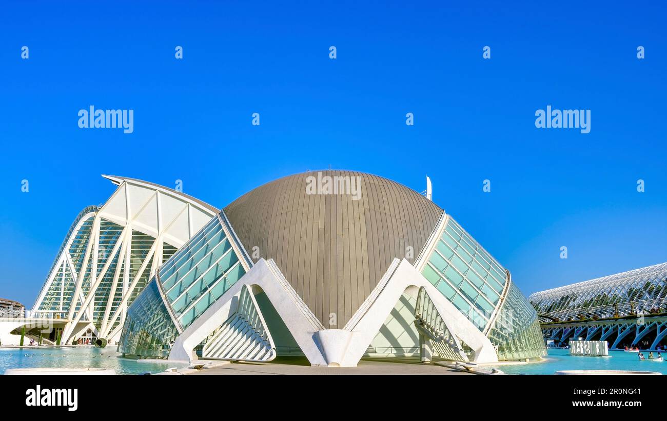 Valencia, Spain - July 17, 2022: Symmetric vie of L'Hemisferic building ...