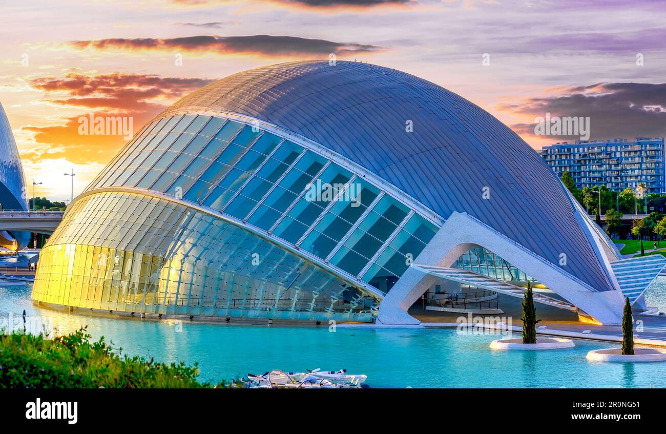 Valencia, Spain - July 17, 2022: L'Hemisferic building. The "Ciutat de ...