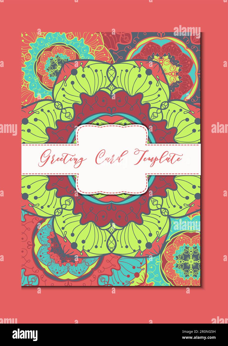 Mandala vintage template card in arabic and indian, islam and ottoman ...