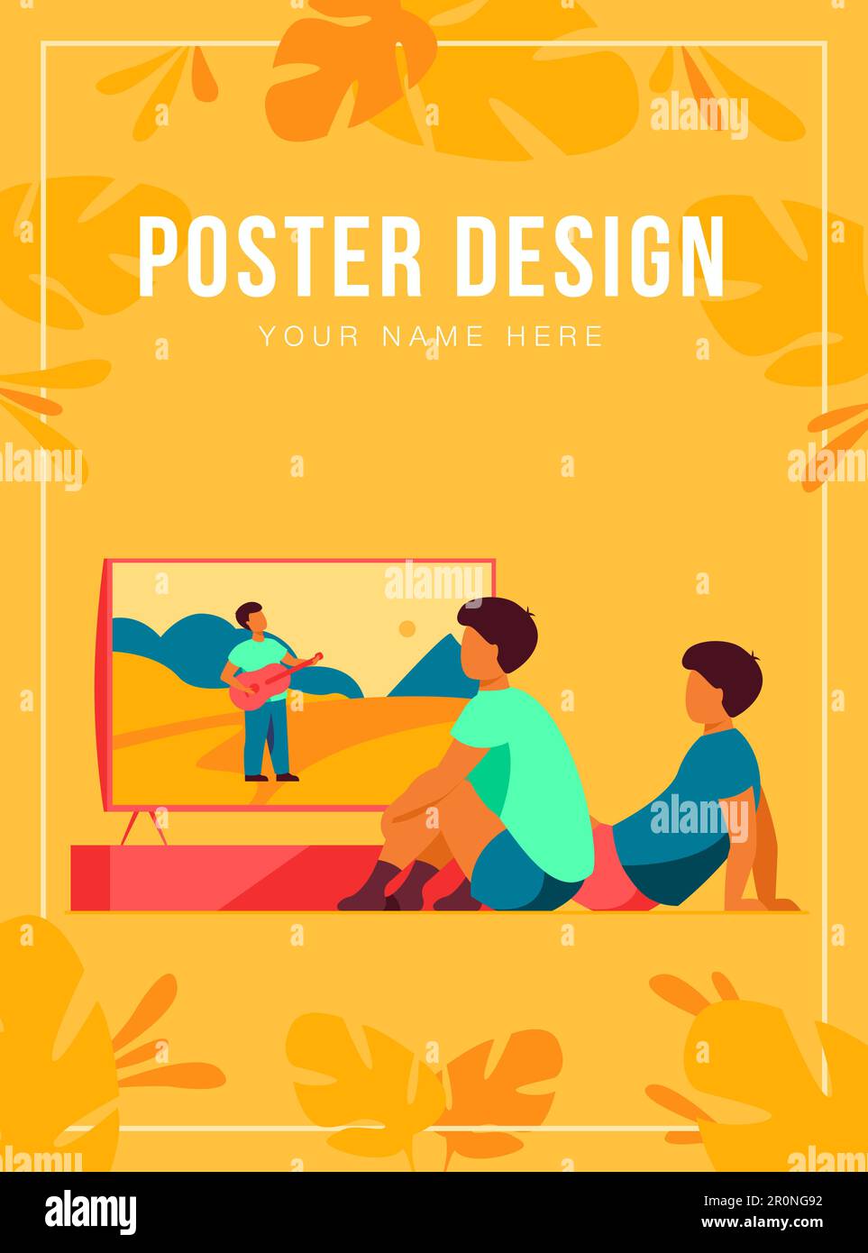 Children watching movie or show at home Stock Vector Image & Art - Alamy